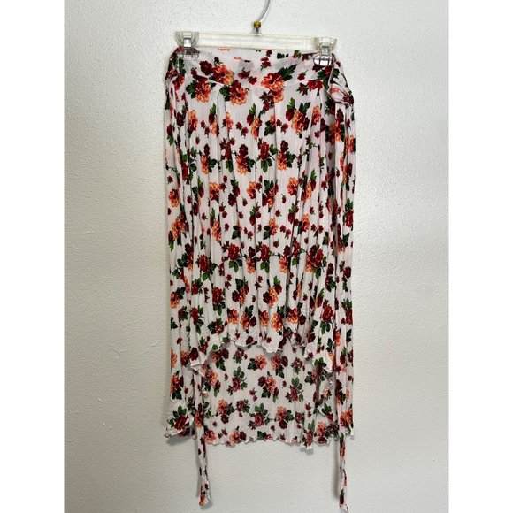 Diva | Skirts | Diva Crinkle Skirt With Tie White With Multi Floral ...